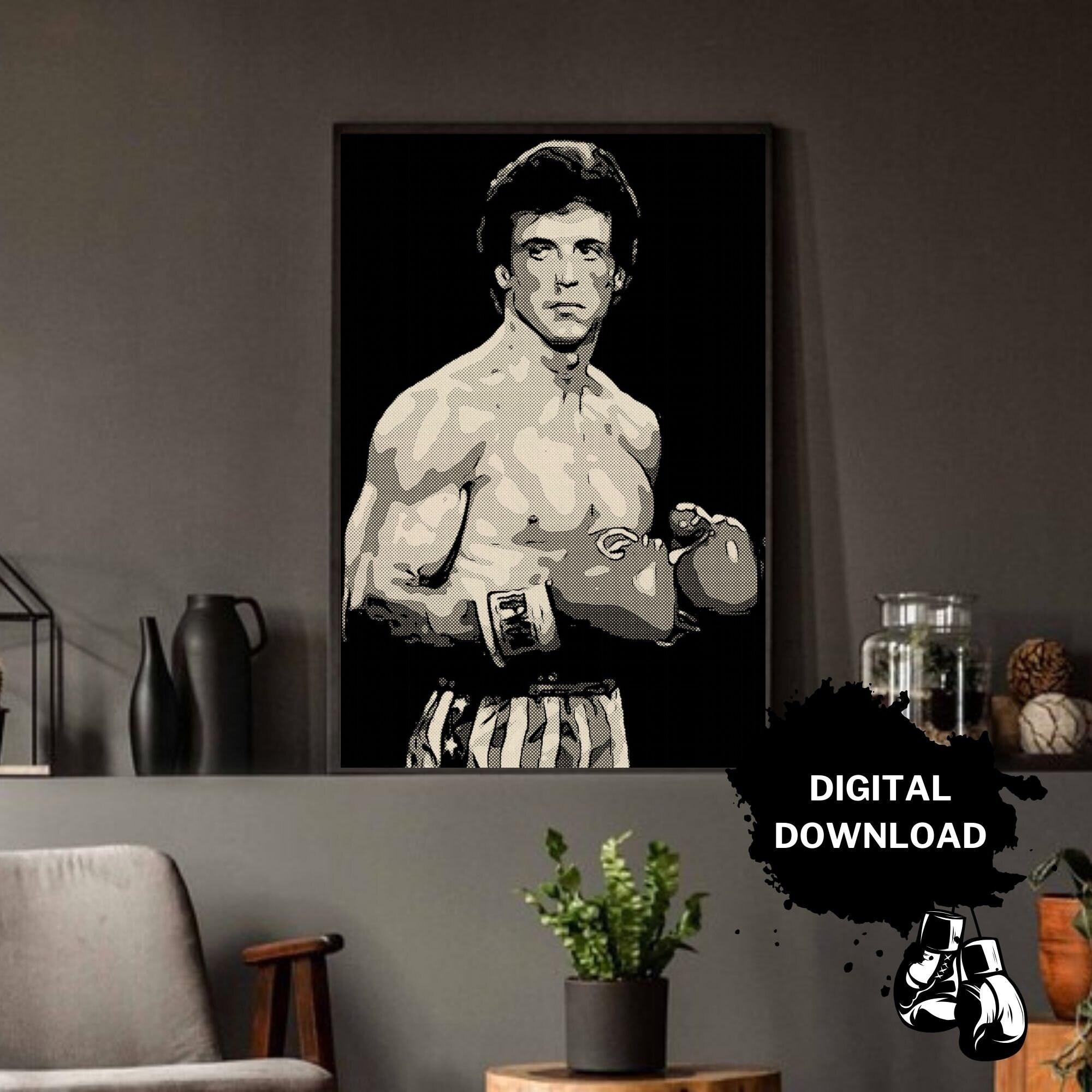 Rocky Balboa Boxing Poster, Boxing Icon, Greatest Boxer, Printable Wall ...