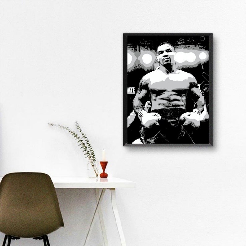 Mike Tyson Poster, Printable Wall Art, Boxing Poster, Black & White ...