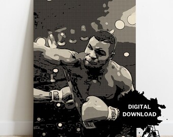 Mike Tyson Poster, Heavyweight Champion, Best Boxer, Printable Wall Art ...