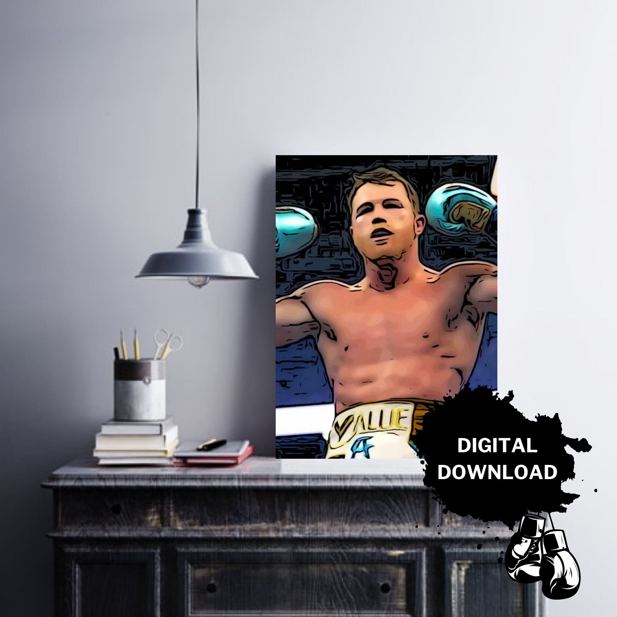 Canelo Alvarez Boxing Poster, Printable Wall Poster, Mexican Undisputed ...
