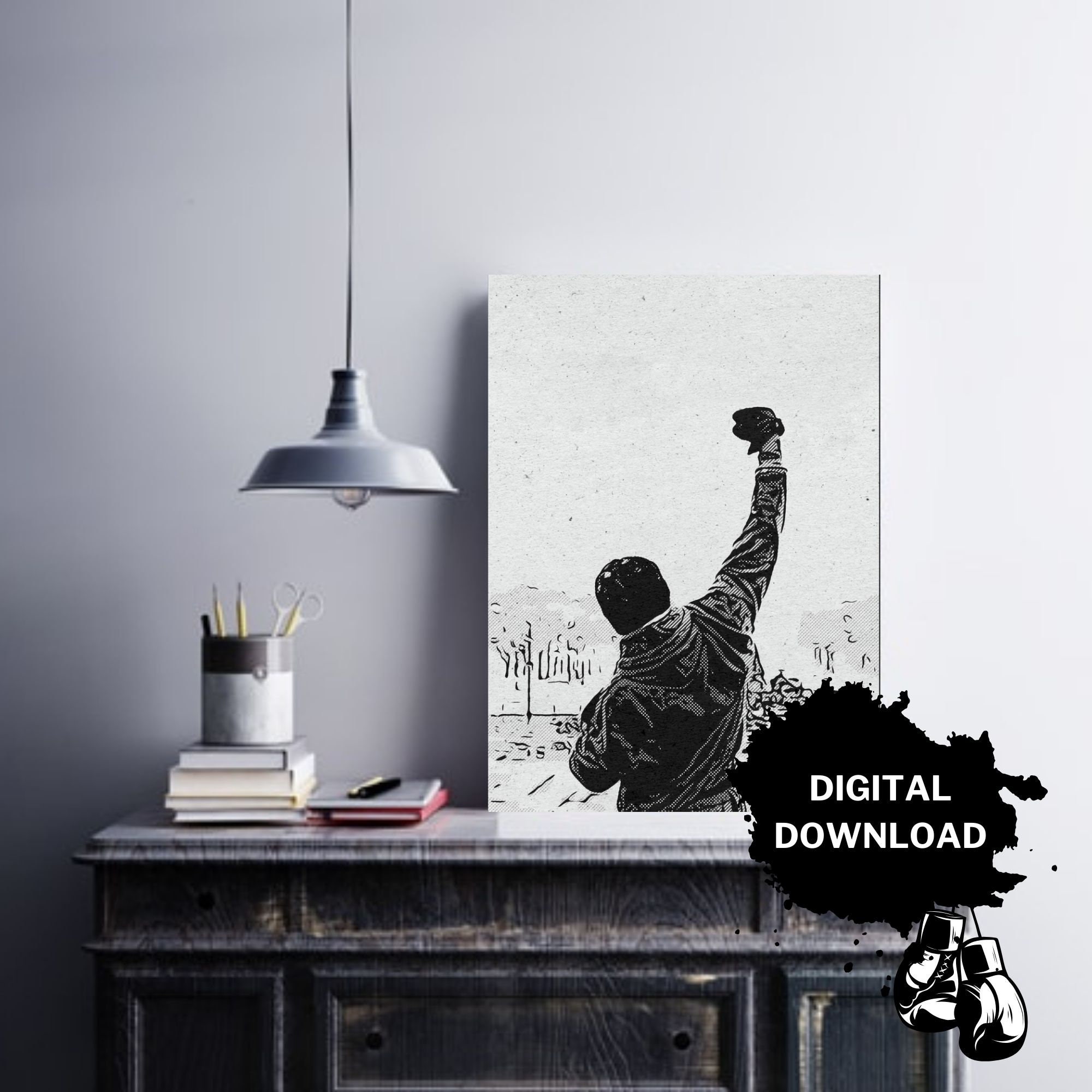 Rocky Balboa Poster, Heavyweight Champion, Best Boxer, Wall Art, Boxing ...