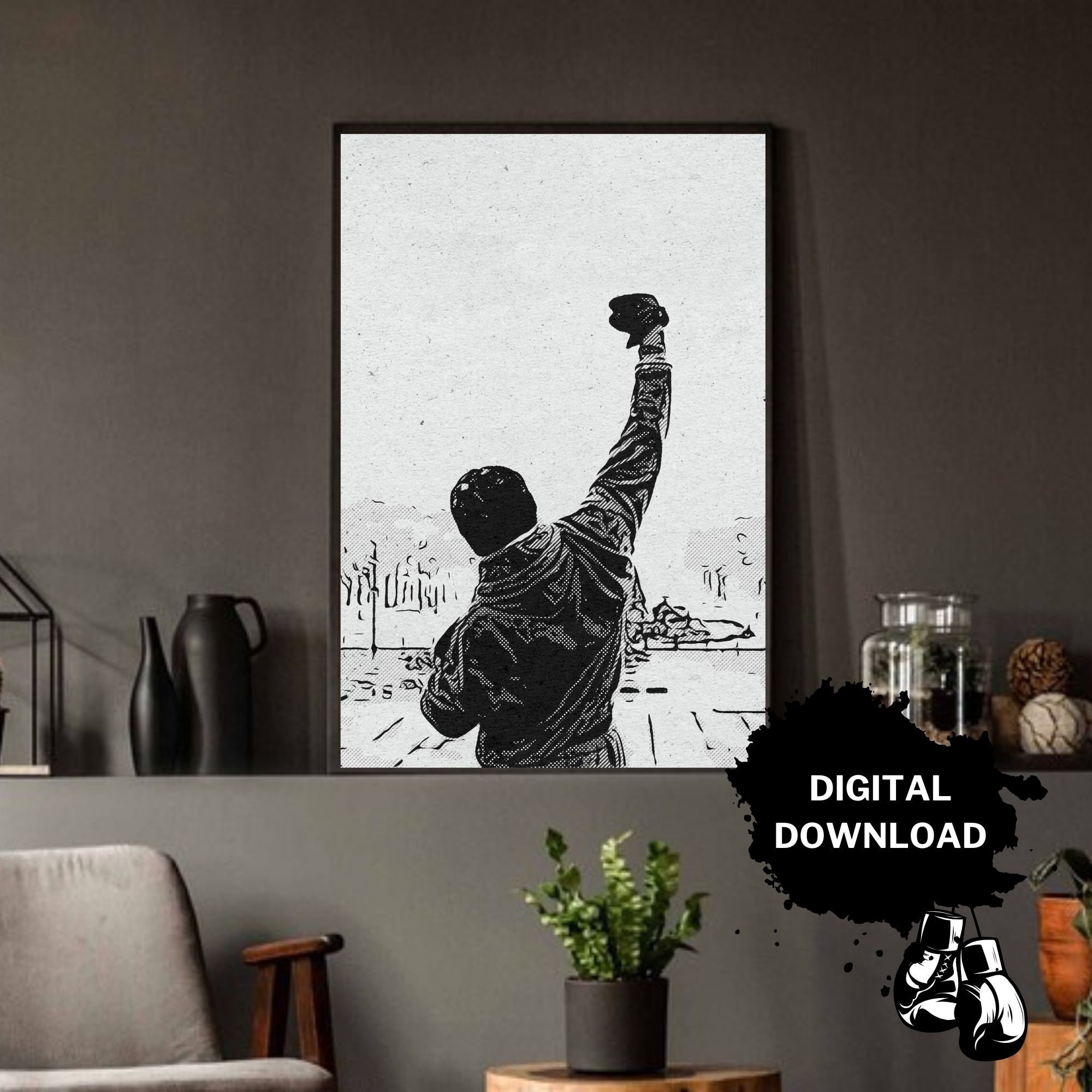 Rocky Balboa Poster, Heavyweight Champion, Best Boxer, Wall Art, Boxing ...