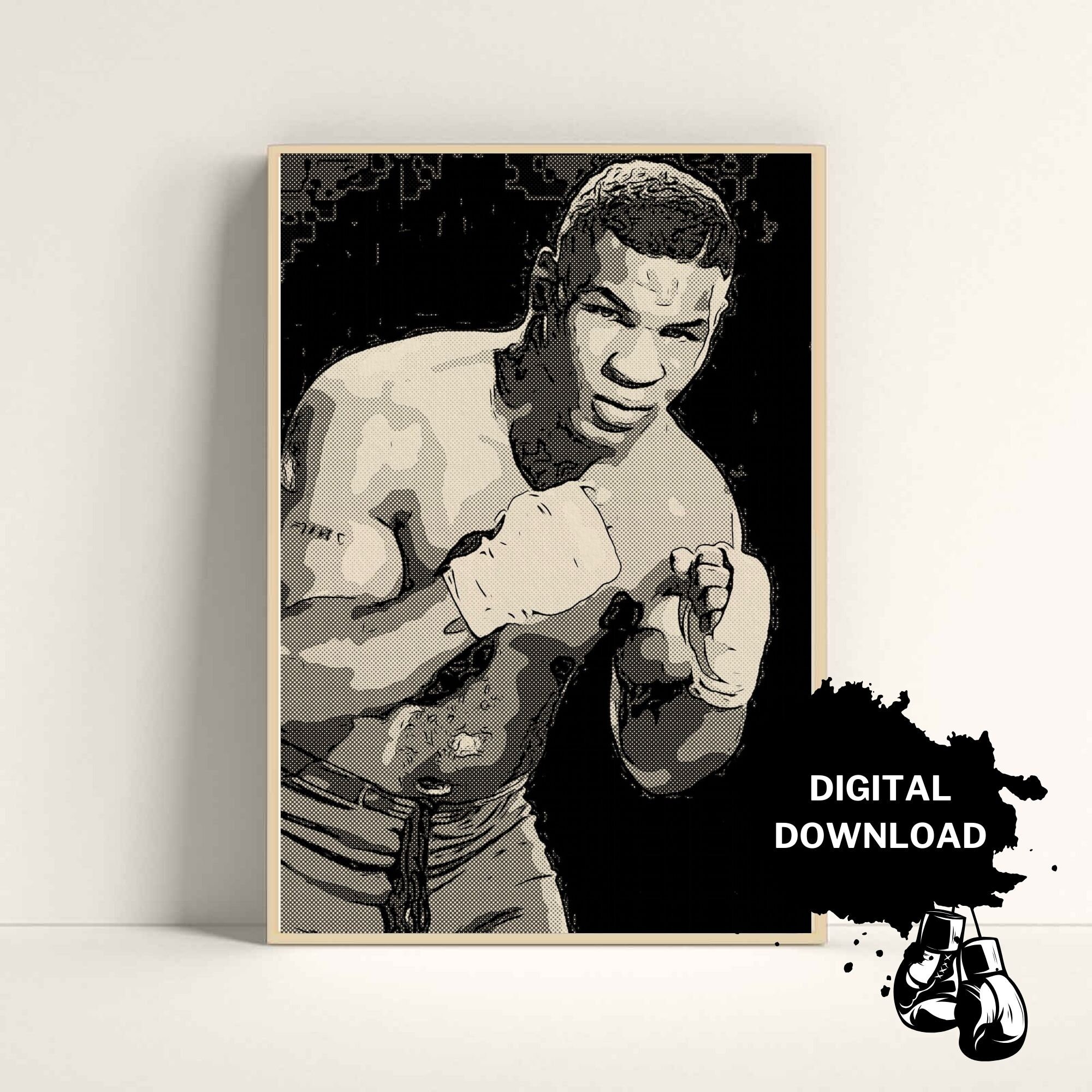 Mike Tyson Boxing Poster, Boxing Legend, Boxing Goat, Printable Wall ...