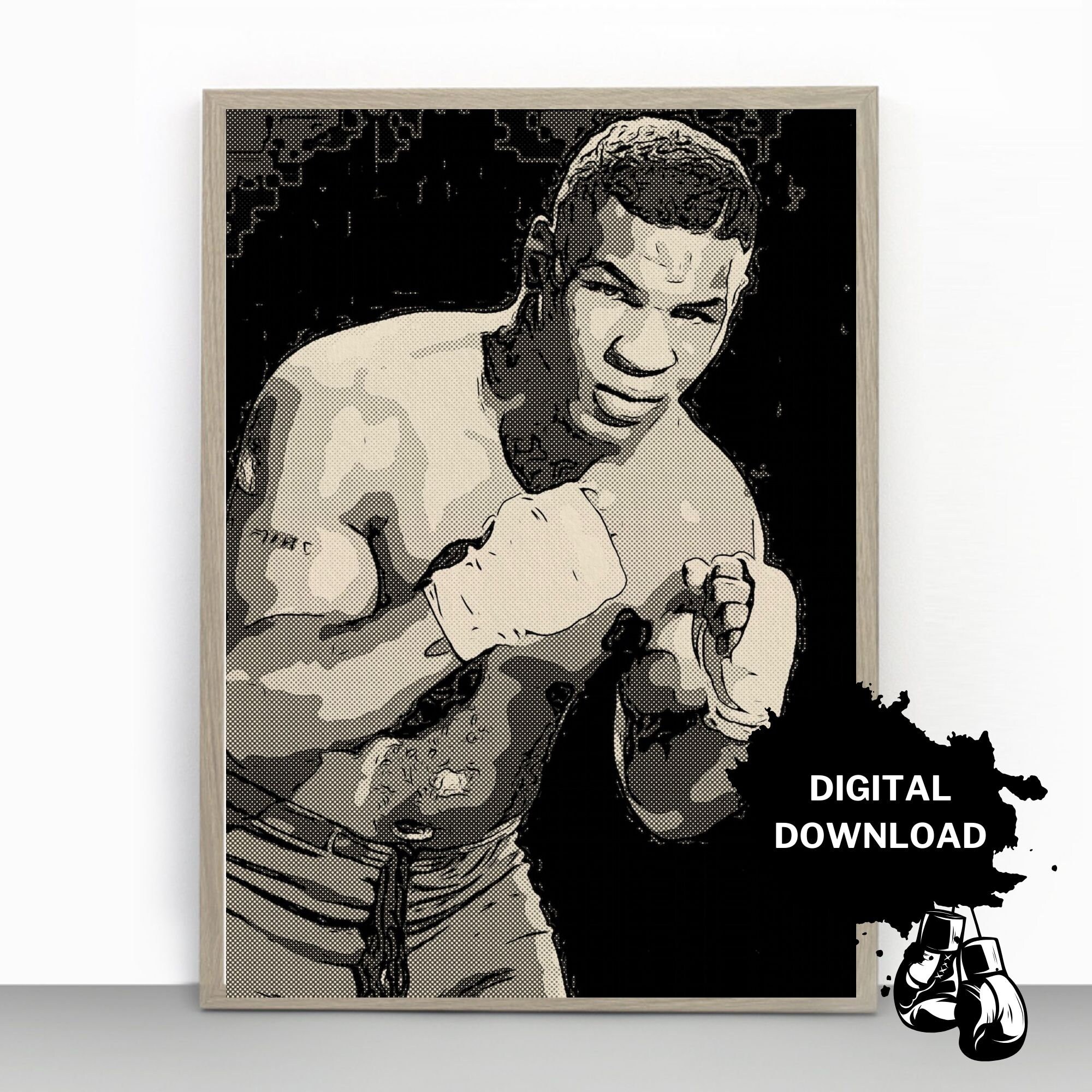 Mike Tyson Boxing Poster, Boxing Legend, Boxing Goat, Printable Wall ...