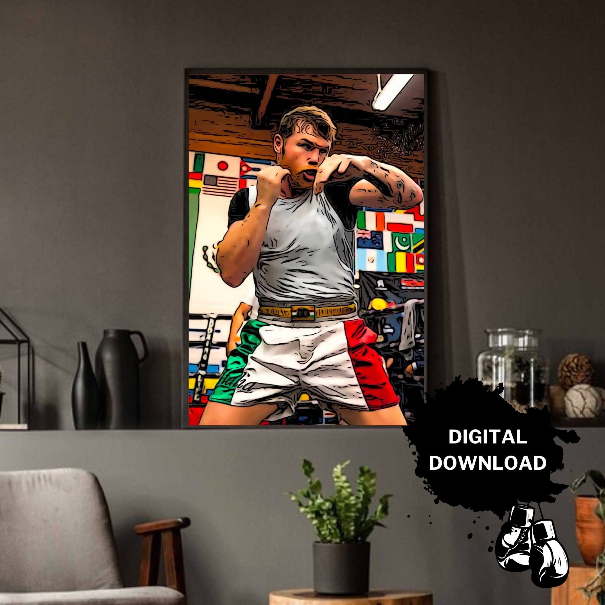 Canelo Alvarez Poster, Printable Wall Poster, Greatest Mexican Boxer ...