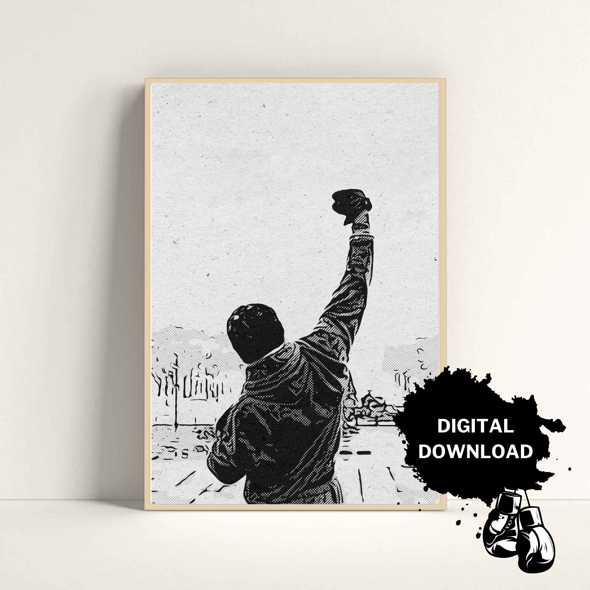 Rocky Balboa Poster, Heavyweight Champion, Best Boxer, Wall Art, Boxing ...