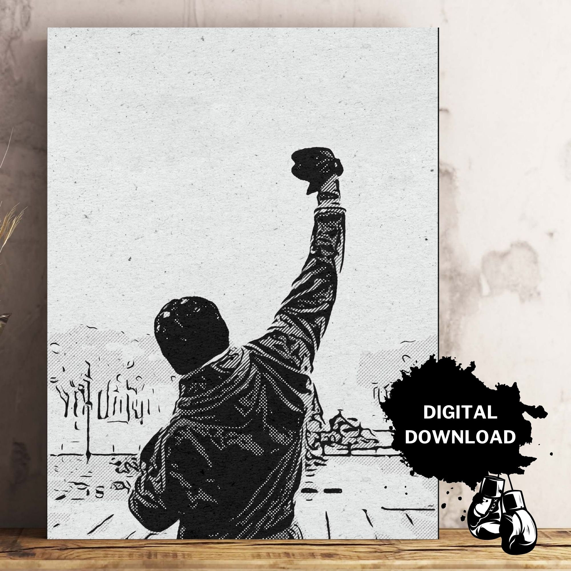Rocky Balboa Poster, Heavyweight Champion, Best Boxer, Wall Art, Boxing ...