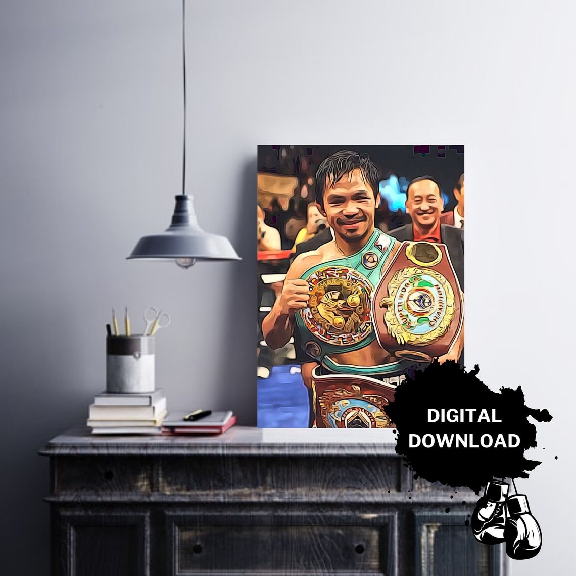 Manny Pacquiao Poster, Boxing Goat, Printable Wall Art, Pinoy, Boxing ...
