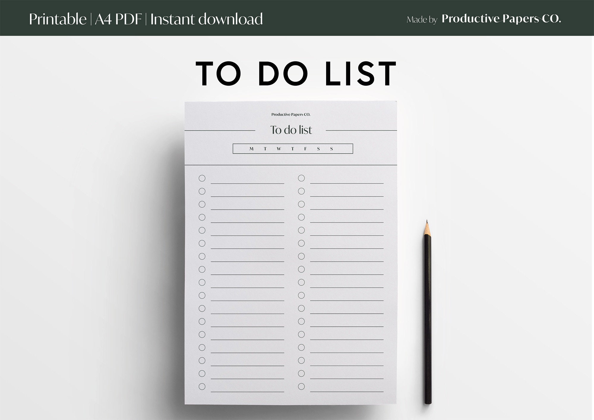 Printable to Do List Check Off-list Minimalist Style A4 Pdf Digital ...