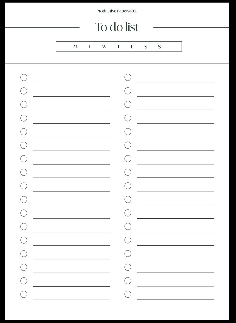 Druckbare To Do Liste Check Off-List Minimalistischer Stil - Etsy.de