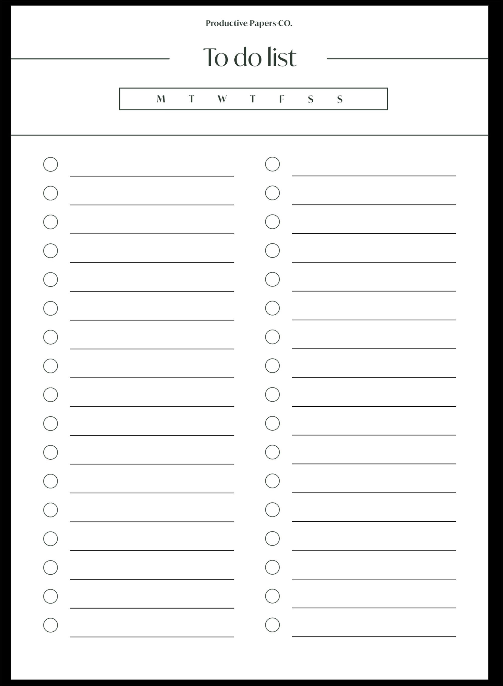Printable to Do List Check Off-list Minimalist Style A4 Pdf Digital ...