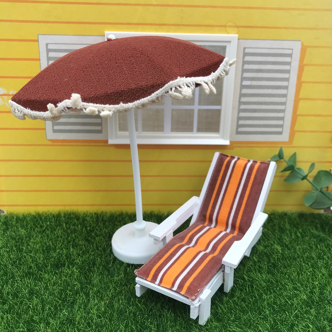 Lundby Parasol and Deckchair for the Dollhouse From the 70s. - Etsy