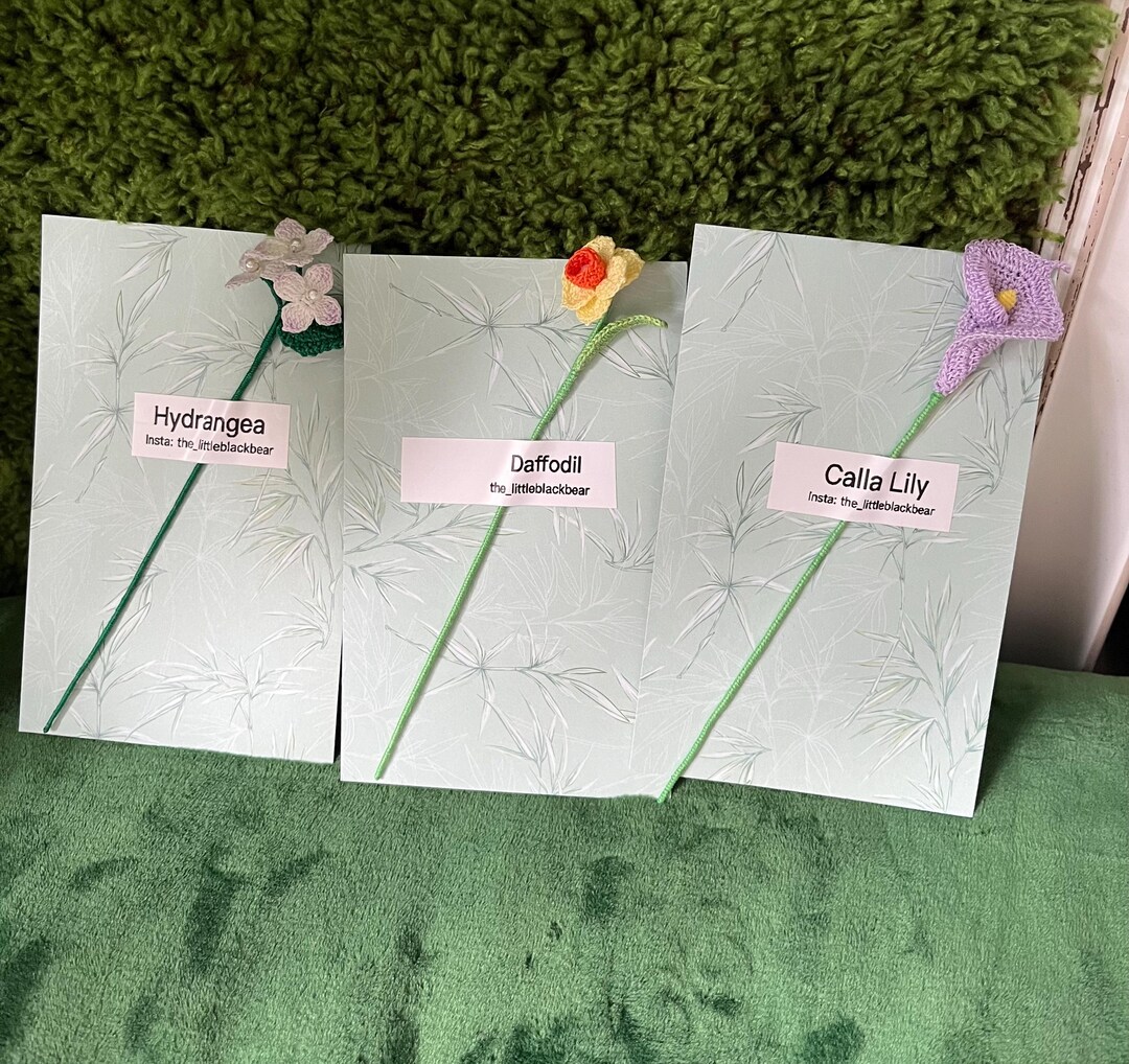 Micro Crochet Flower Bookmarks 2 - Etsy