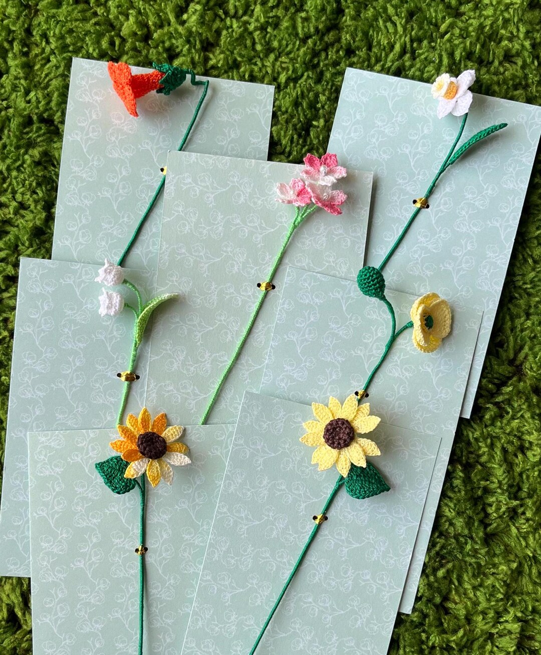 Micro Crochet Flower Bookmarks - Etsy