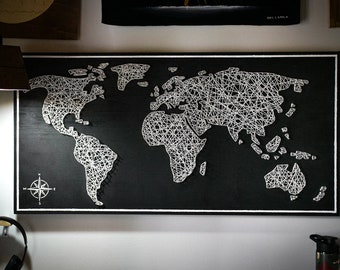 World Map String Art - Etsy