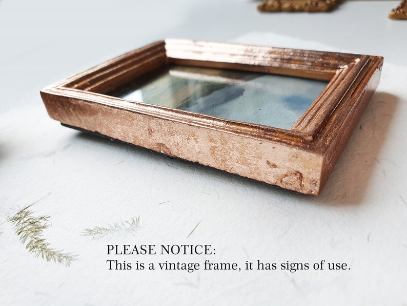 River Landscape Tiny Painting in Frame, Small Framed Fall Scenery ...