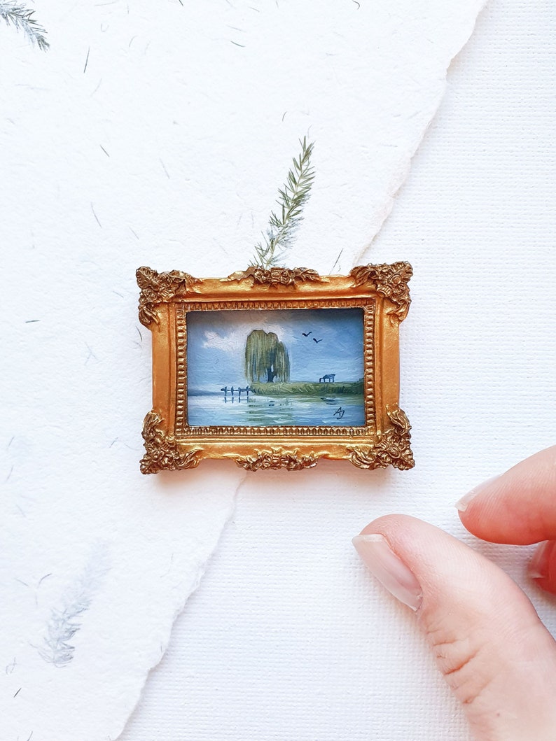 Miniature Oil Painting, Dollhouse Painting, Miniature Vintage Frame ...