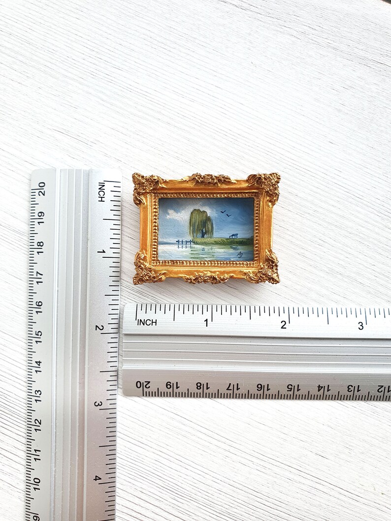Miniature Oil Painting, Dollhouse Painting, Miniature Vintage Frame ...