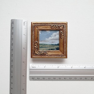 Miniature Painting Framed, Handmade Tiny Artwork in Retro Style Frame ...