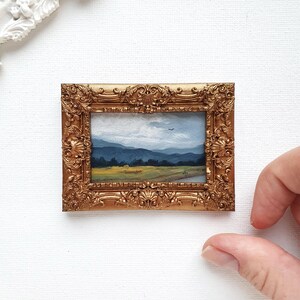 Miniature Oil Painting in Vintage Frame, Original Hand Painted Tiny ...