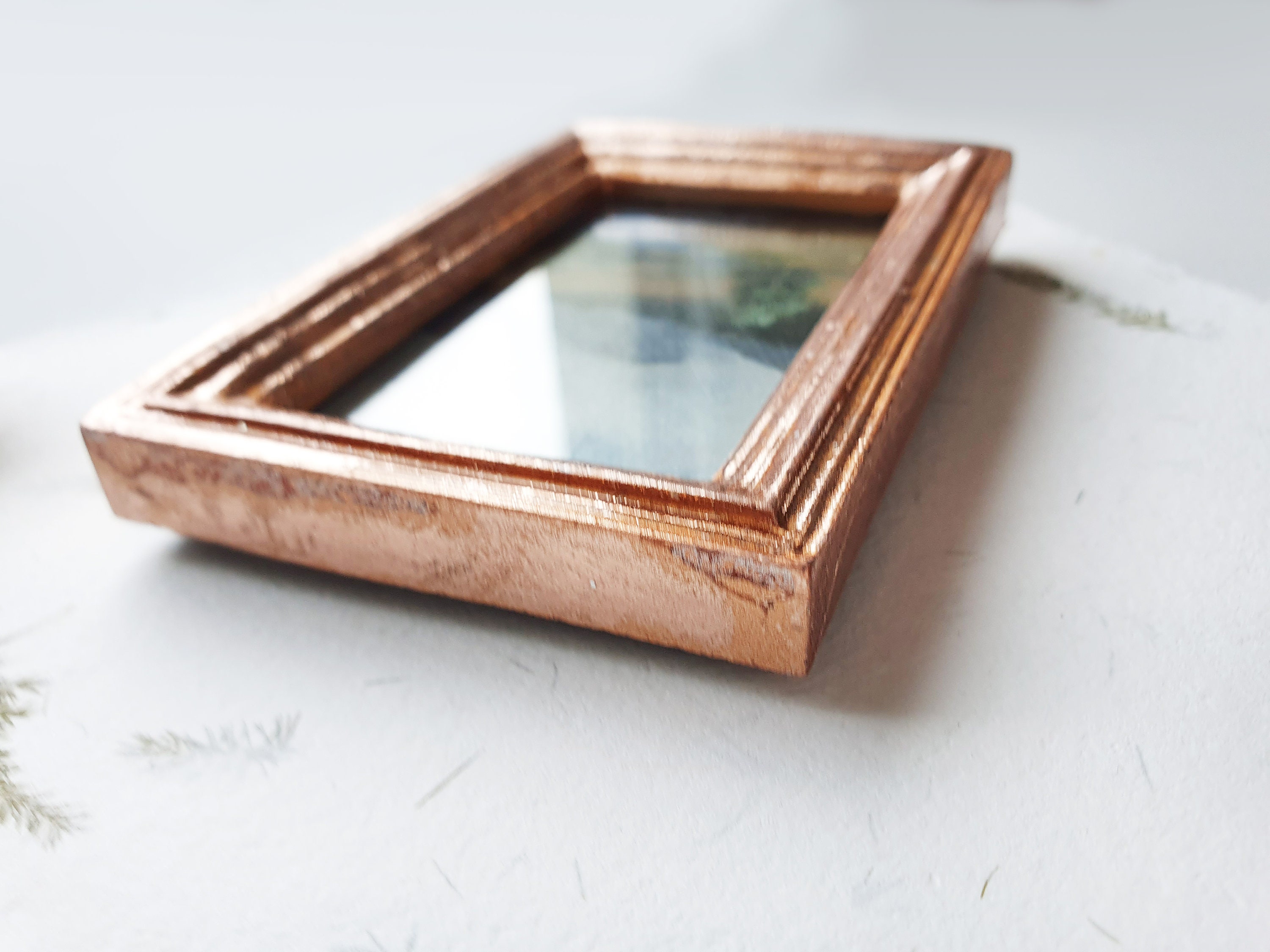 River Landscape Tiny Painting in Frame, Small Framed Fall Scenery ...