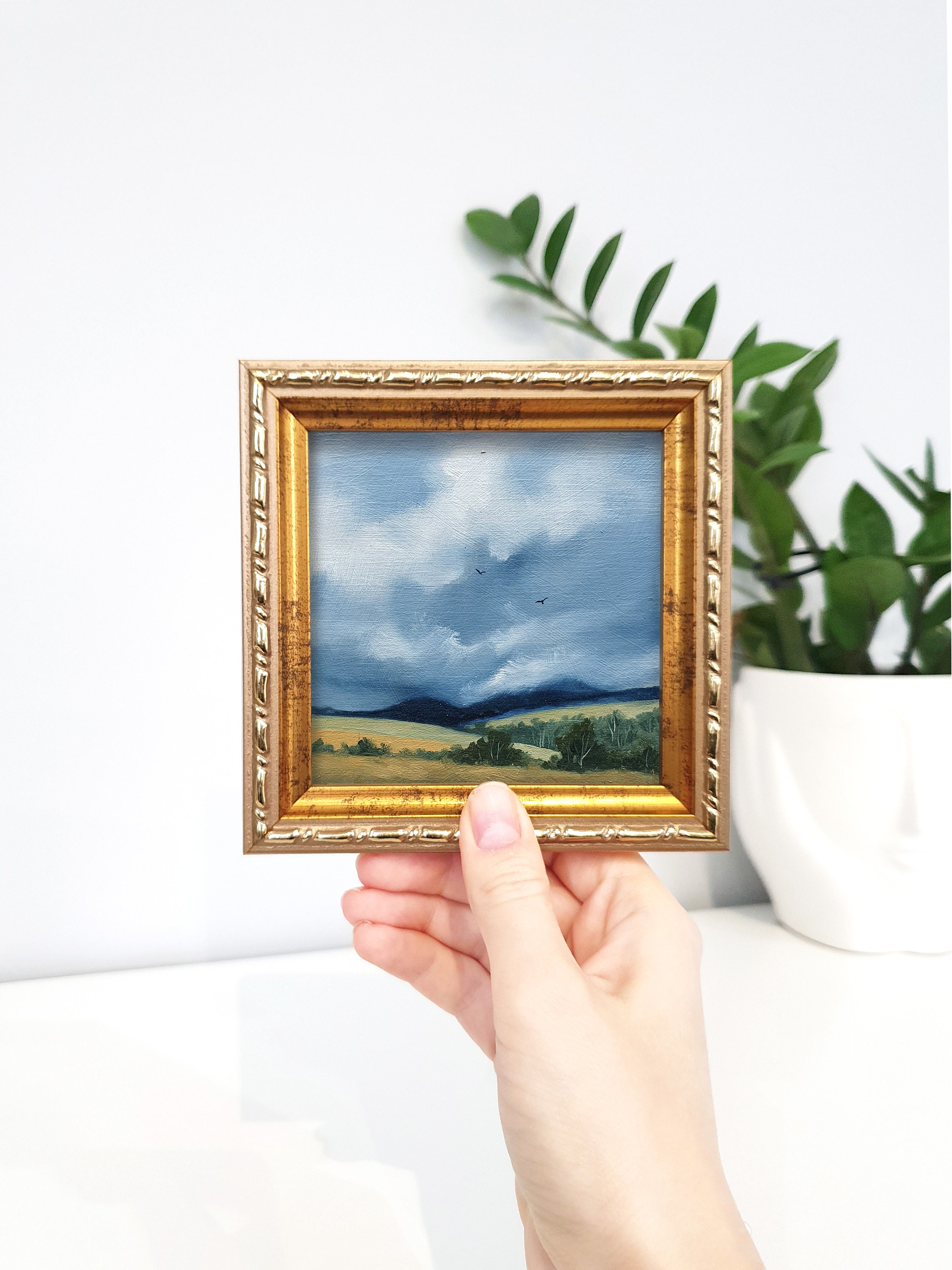 Original Minature Framed Painting, Tiny Landscape Oil Painting, Mini ...