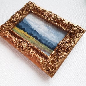 Miniature Oil Painting in Vintage Frame, Original Hand Painted Tiny ...