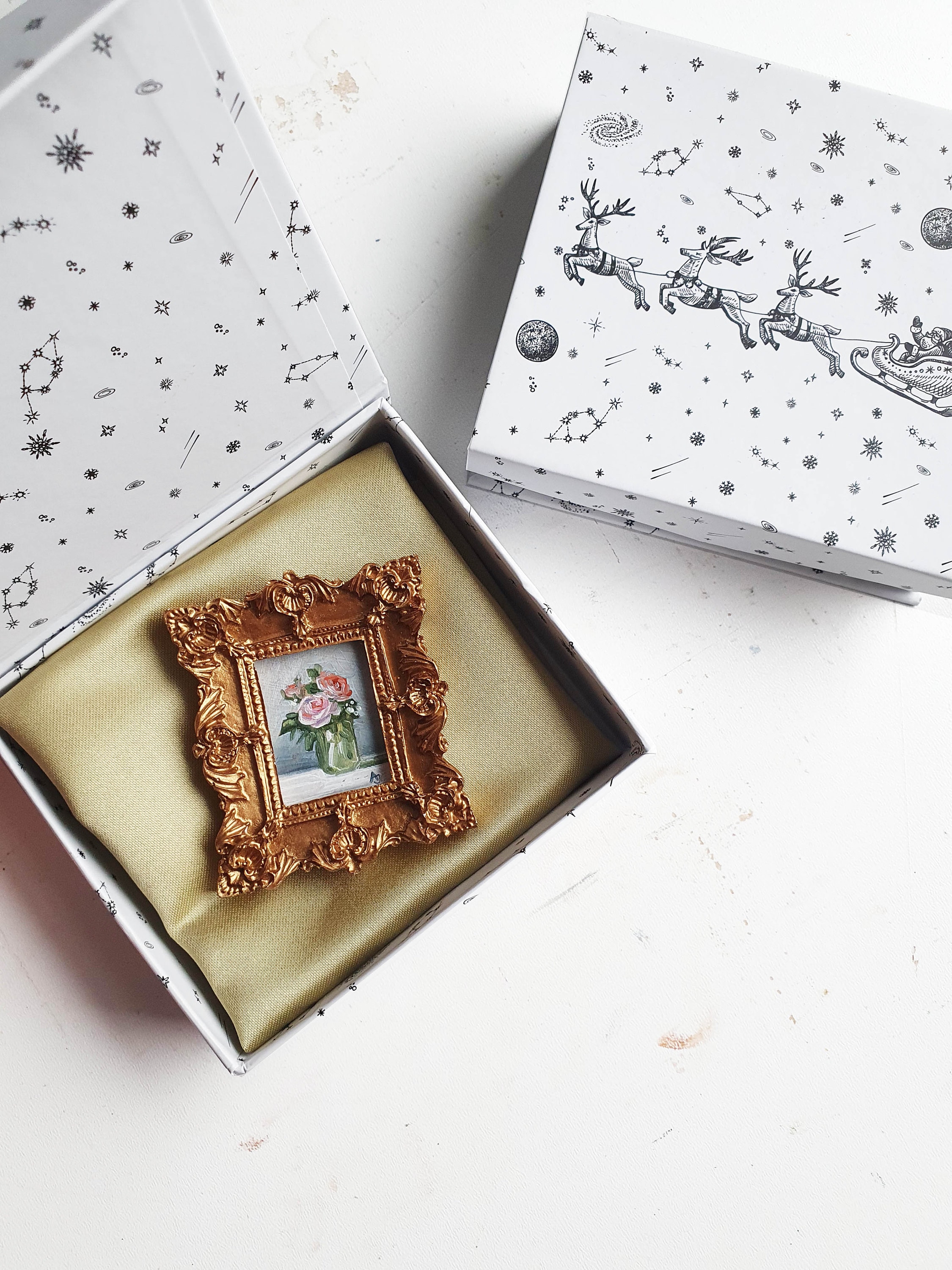 Miniature Original Oil Painting, Vintage Style Mini Framed Painting - Etsy