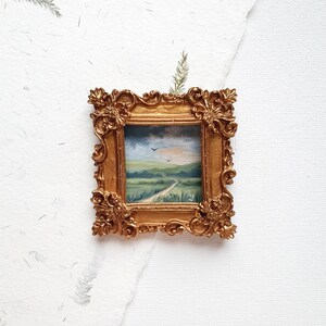 Original Mini Painting in Vintage Frame, Hand Painted Miniature Oil ...
