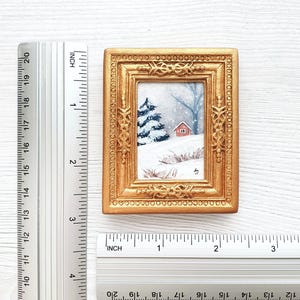 Winter Miniature Painting, Holiday Season Mini Decor, Tiny Winter ...