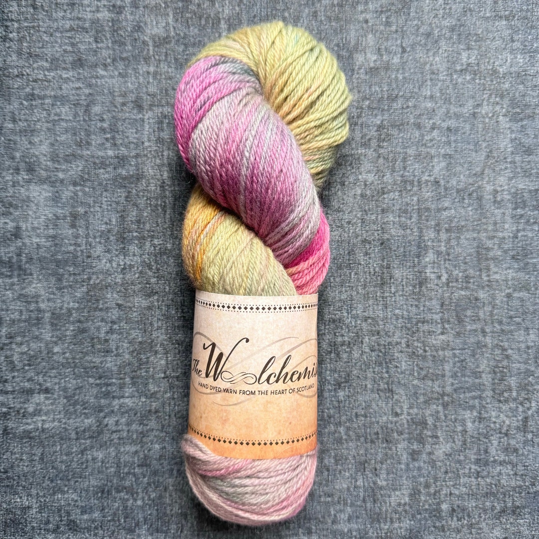100% British Untreated NSW Corriedale Wool Yarn, Hand Dyed in Colour: superbloom multicoloured ...