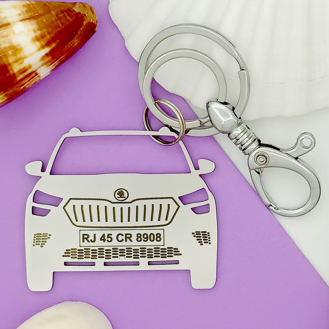 Customize Car No. & Name Keychain, Stainless Steel Keychain, Gift for ...