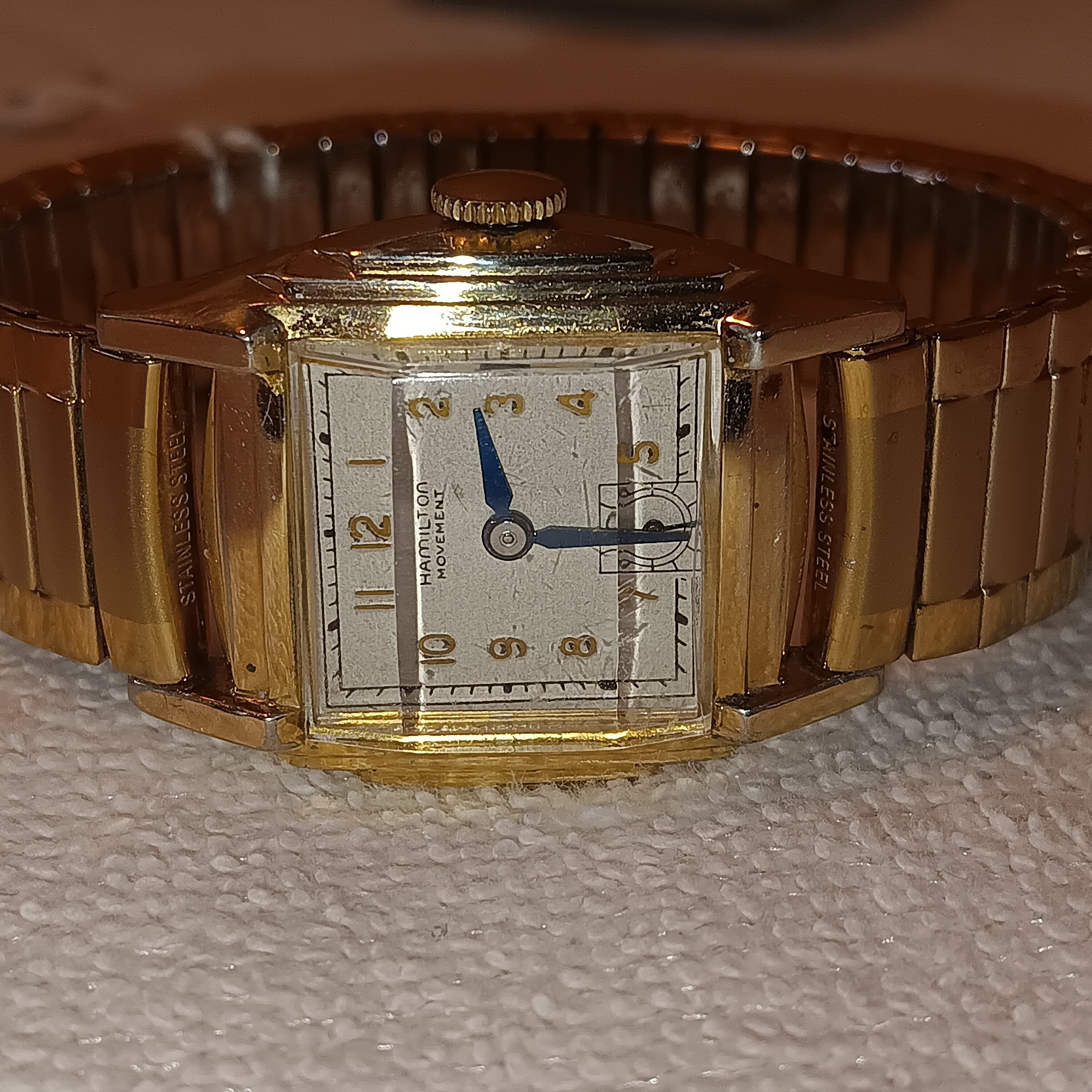 Vtg 40s Hamilton Movement Men's 10K RGP Grade 987 Deco Faceted Watch - Etsy