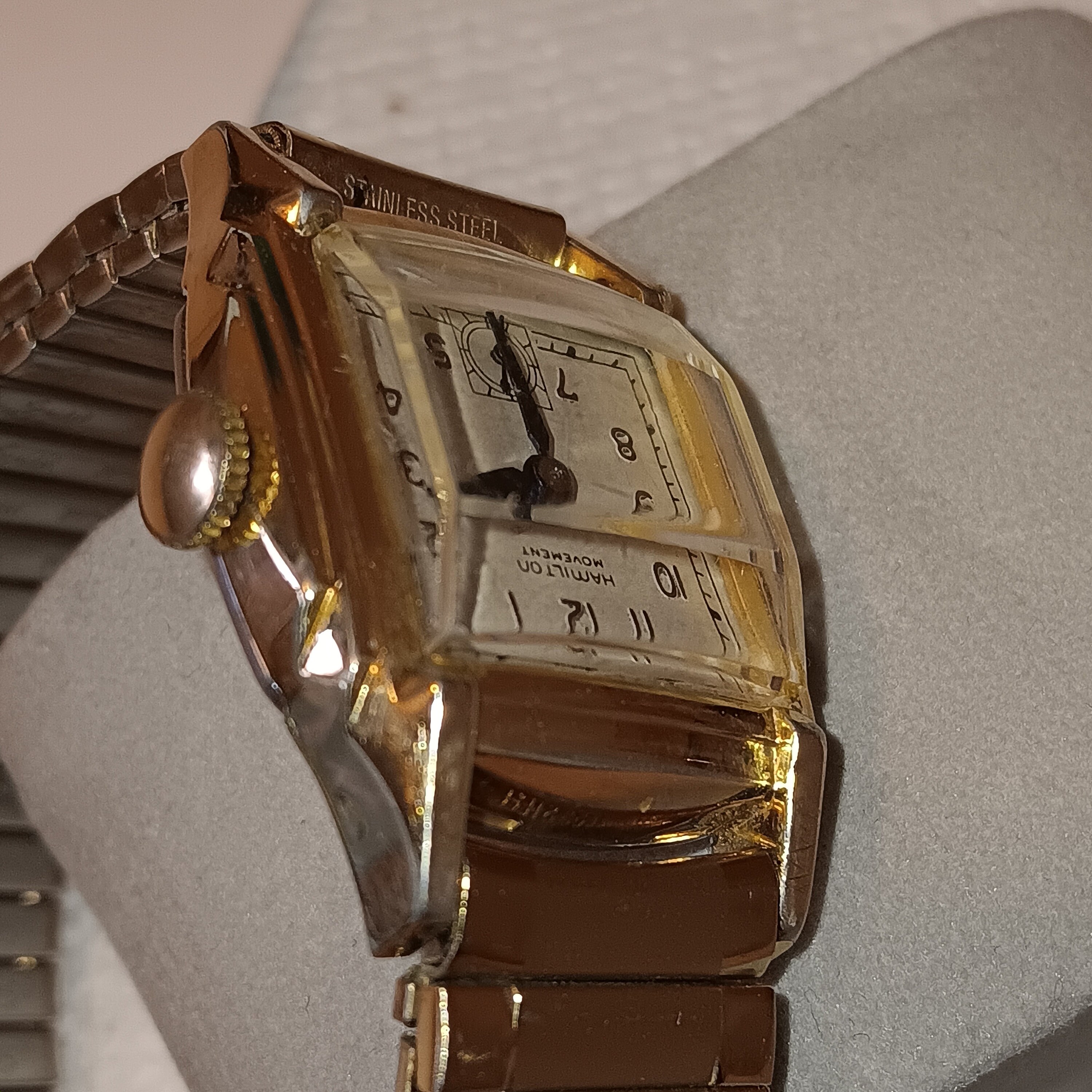 Vtg 40s Hamilton Movement Men's 10K RGP Grade 987 Deco Faceted Watch - Etsy