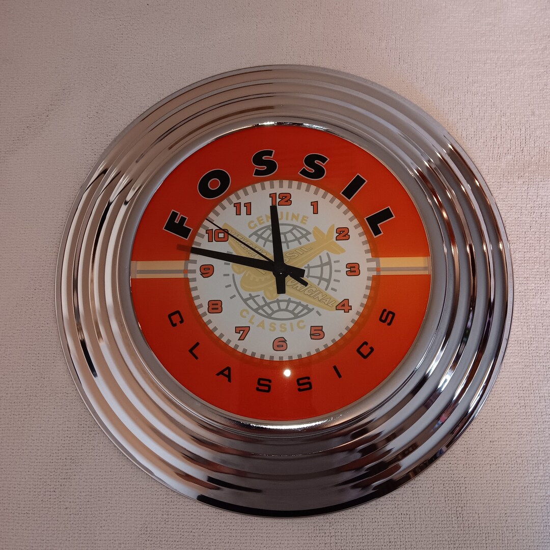 Fossil Classics Deco Chrome Airplane Wall Clock - Etsy