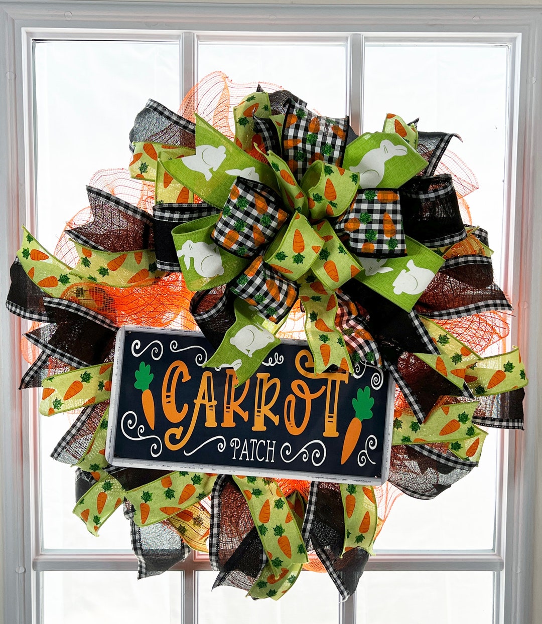 Easter Wreath Carrot Wreath Spring Wreath Thin Wreath Screen Door ...