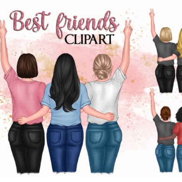 Besties Clipart - Etsy