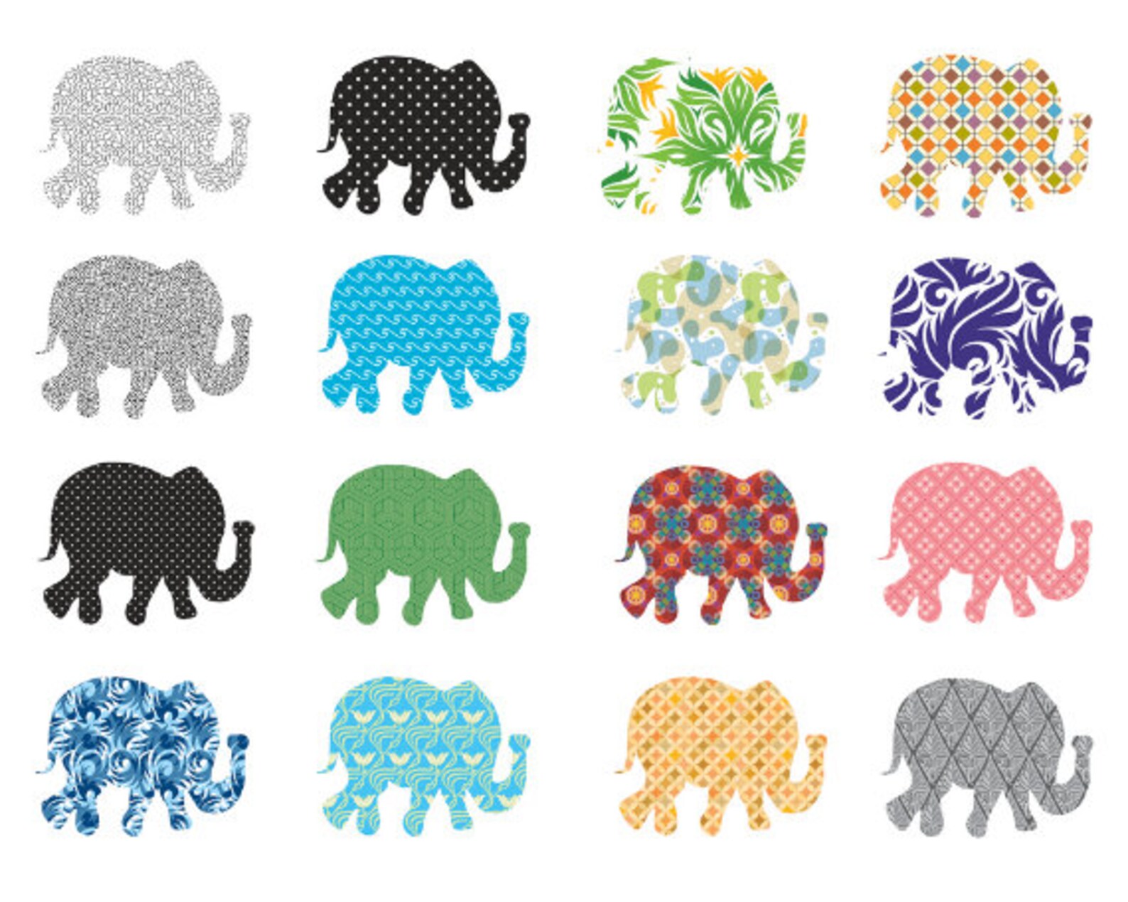 Elephant Series Nursery Children's Room Printable Prints - Multiple ...