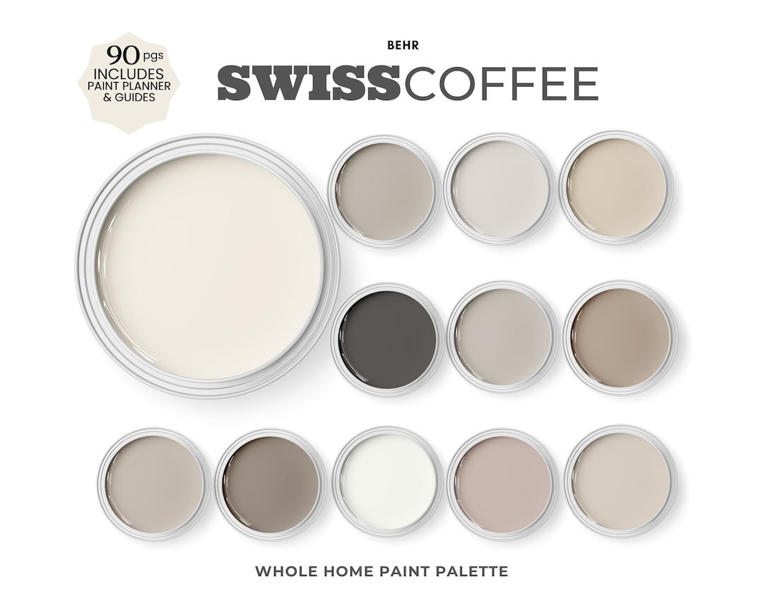Behr Swiss Coffee With Complementary Colors That Features A - Etsy