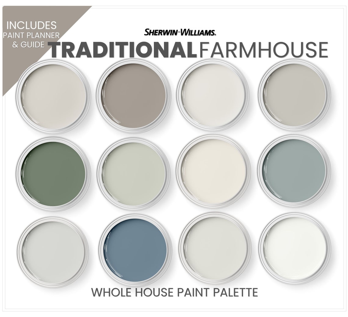 Farmhouse Paint Colors traditional Farmhouse Interior Colors - Etsy