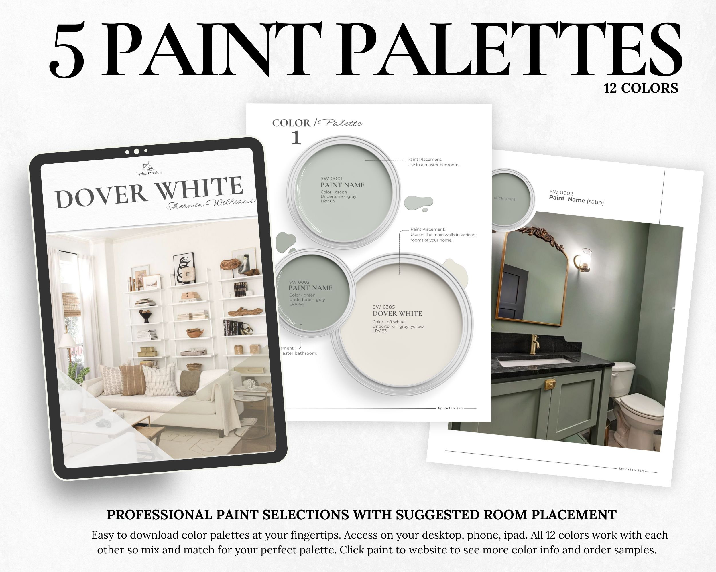 Sherwin Williams Dover White Color Palette | Elegant Soft White and ...