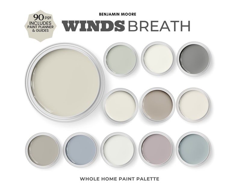 Benjamin Moore Wind's Breath Color Palette , Paint Colors for Living ...
