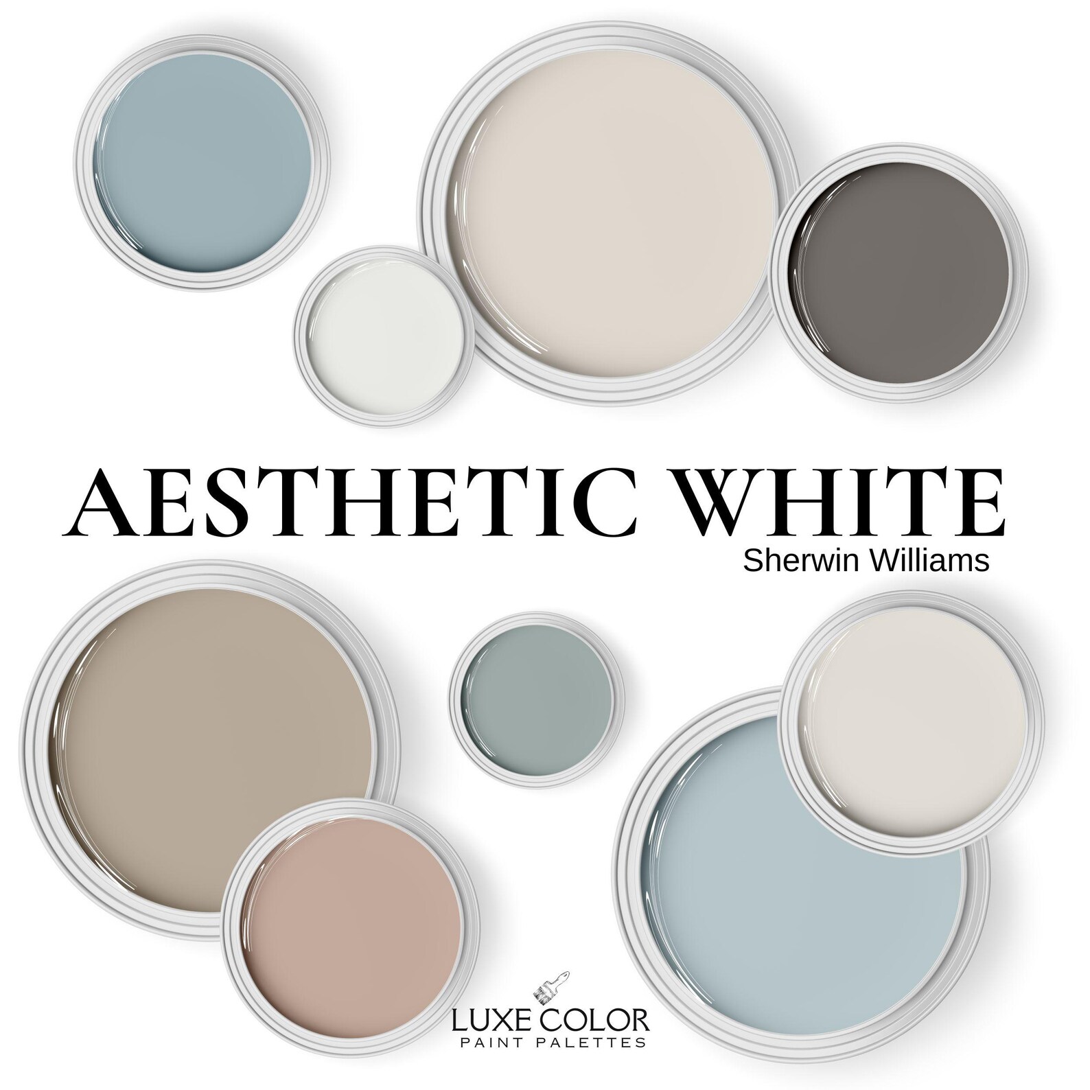 Sherwin Williams Aesthetic White Coordinating Colors. Color Palette for ...