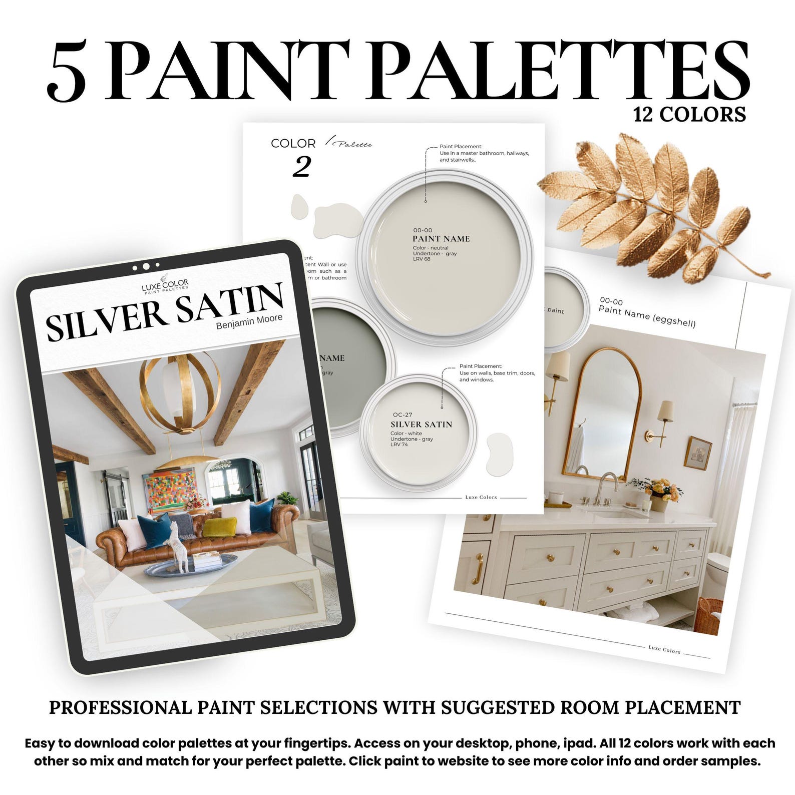 Benjamin Moore Silver Satin With Coordinating Colors ~ Complementary ...