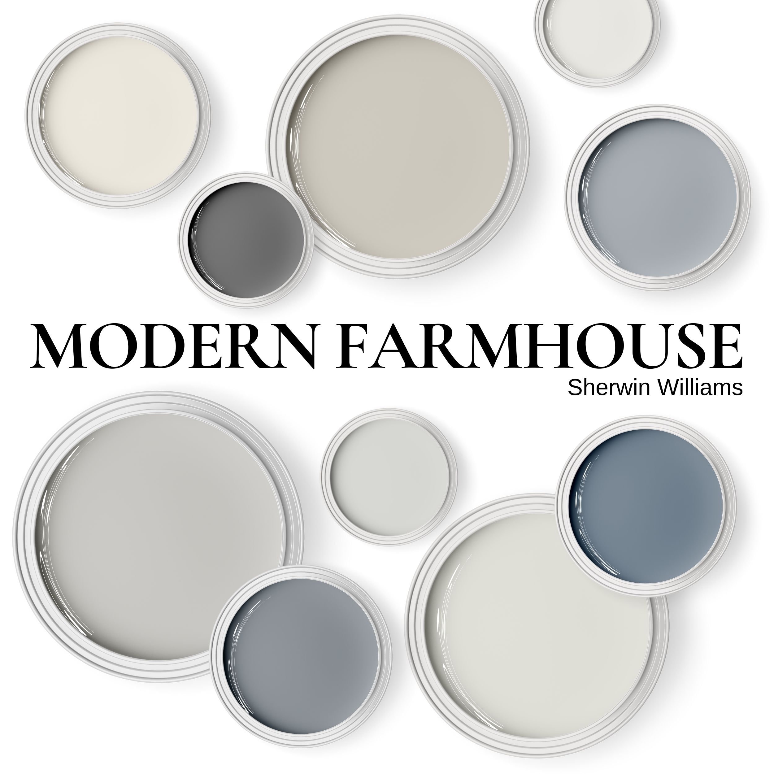Farmhouse Paint Colors Sherwin Williams | Modern Rustic Neutral Palette ...
