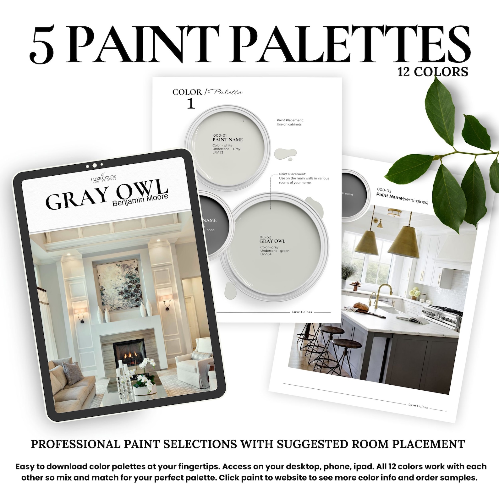 Benjamin Moore Gray Owl Color Palette. Colors for Living Room, Kitchen ...