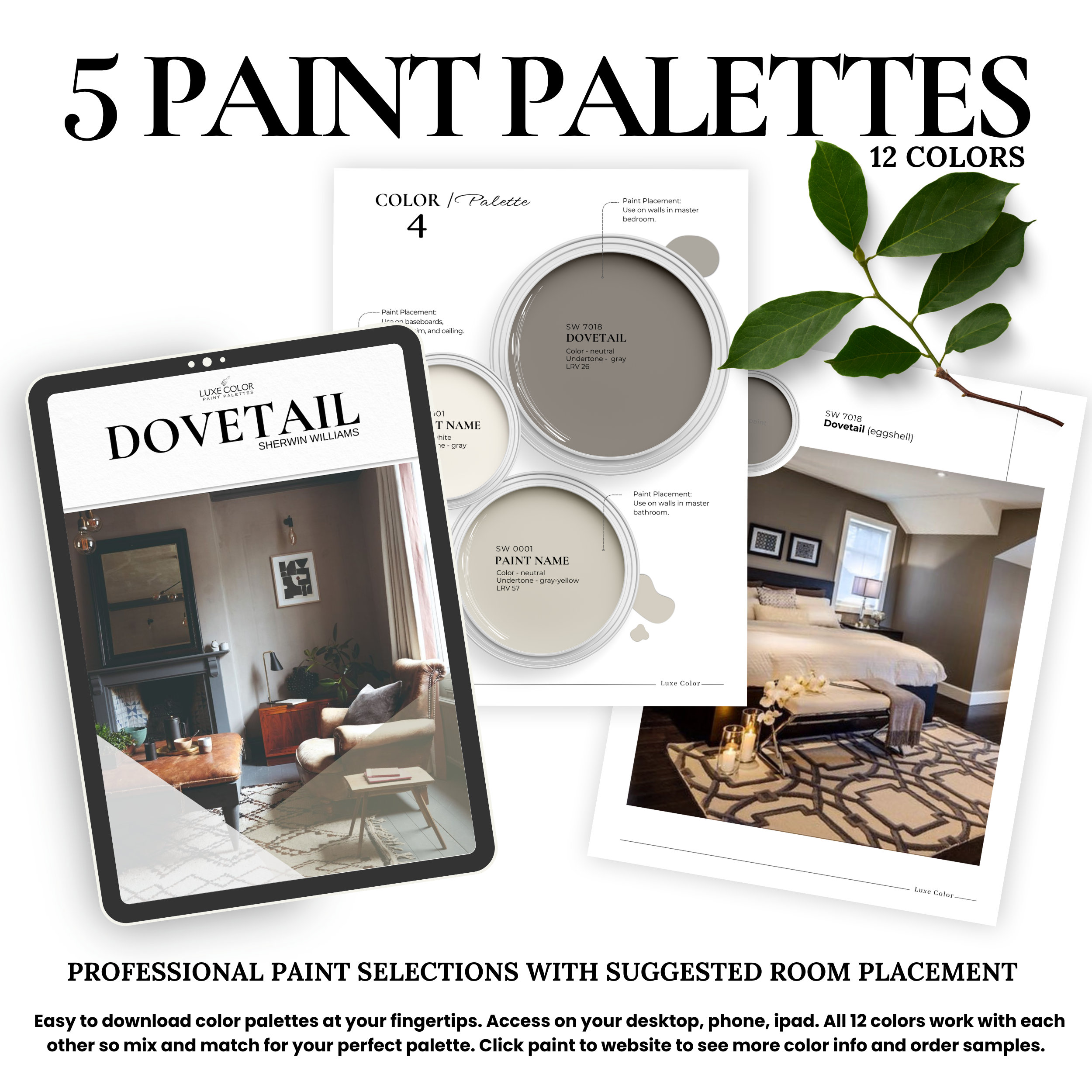 Sherwin Williams Dovetail Color Palette - Coordinating Colors for ...