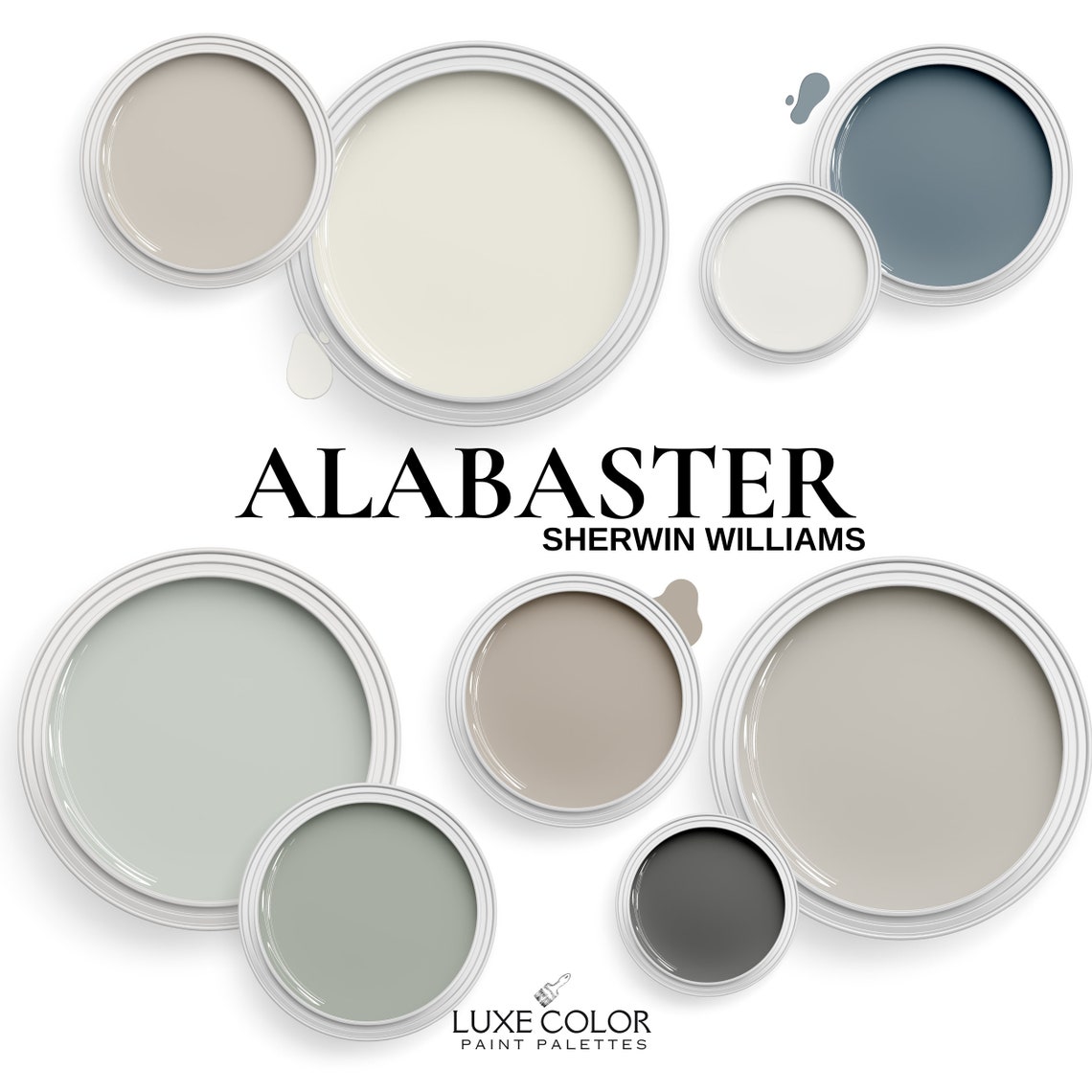 SW Alabaster Paint Palette. Color Scheme for Your Whole Home. - Etsy