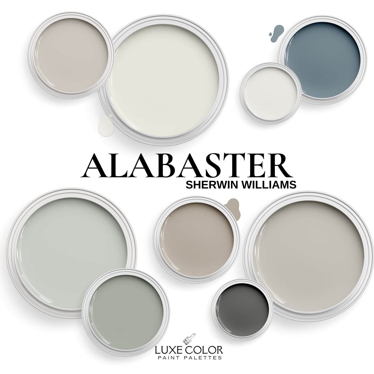 SW Alabaster Paint Palette. Color Scheme for Your Whole Home. - Etsy
