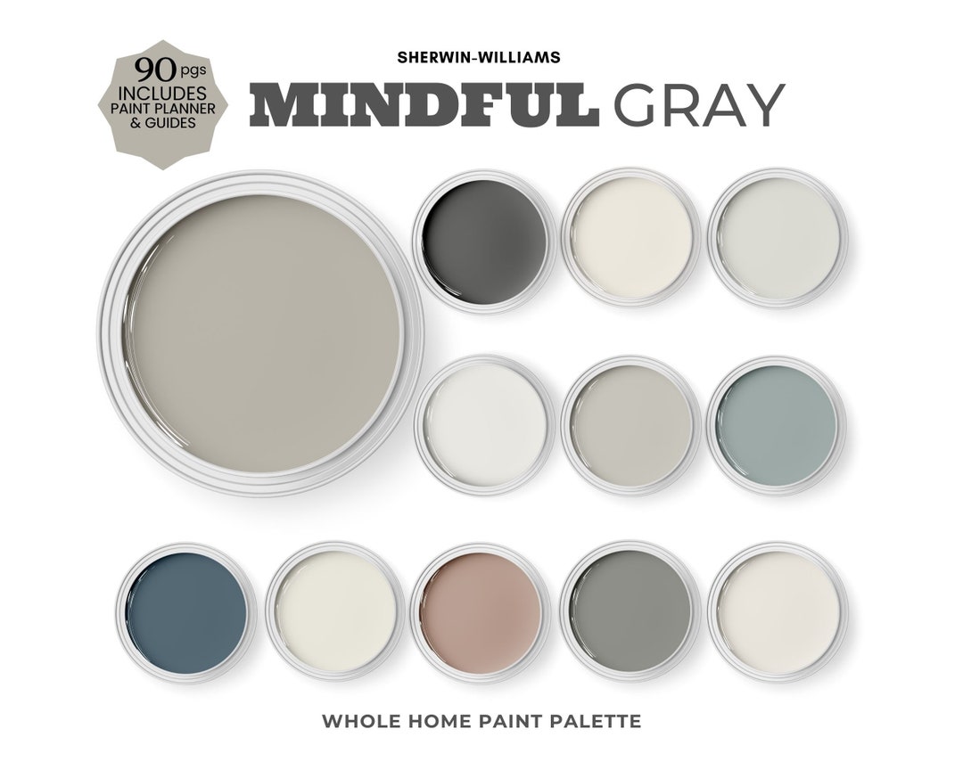 Mindful Gray Coordinating Colors From Sherwin Williams Paint - Etsy Mindful Gray Coordinating Colors From Sherwin Williams Paint - Etsy